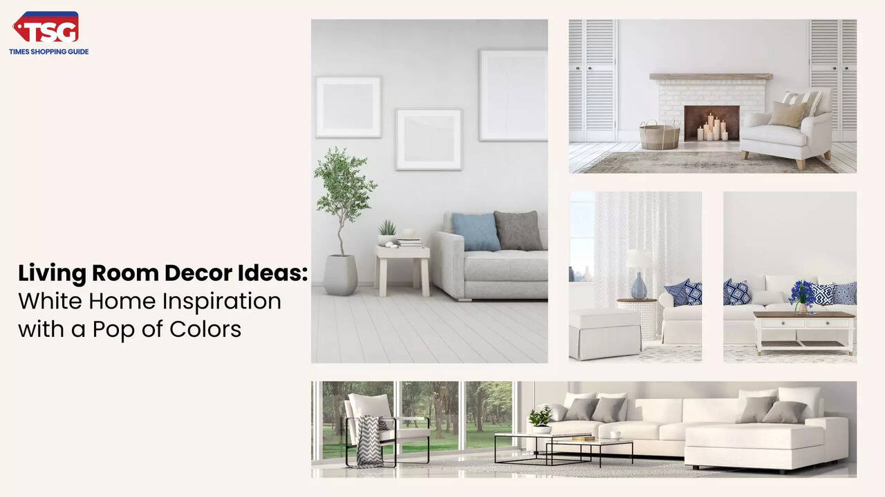 Living Room Decor Ideas: White Home Inspiration with a Pop of Colors
